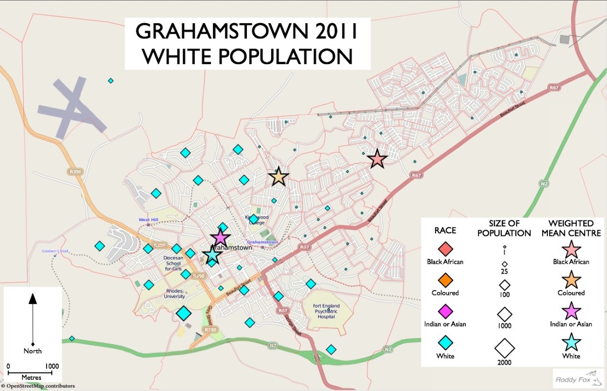 White Population map: Grahamstown 2011 – Sun Downer Blogs